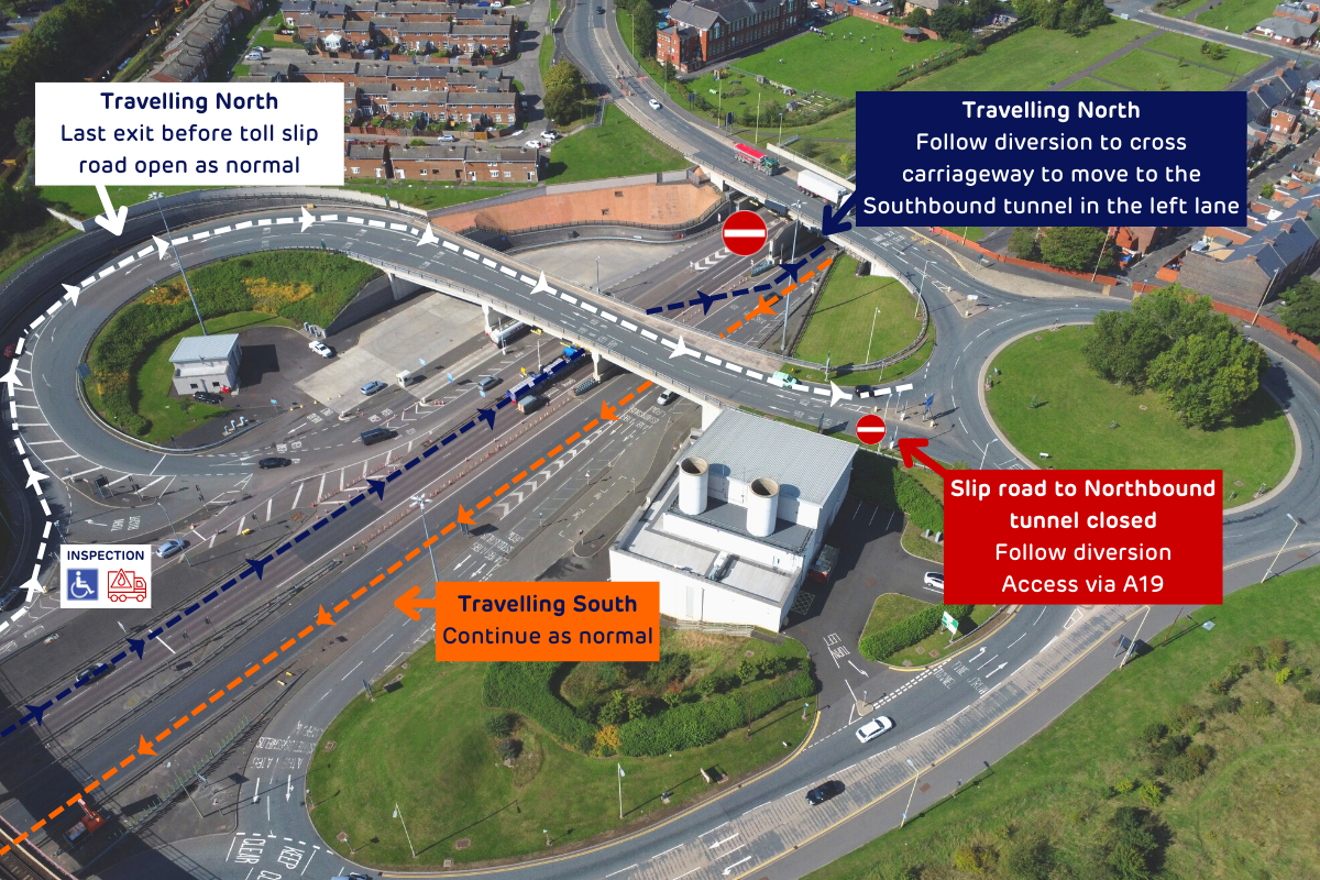 Northbound Tunnel Weekend Closure - Diversion in Place - Tyne Tunnel 2
