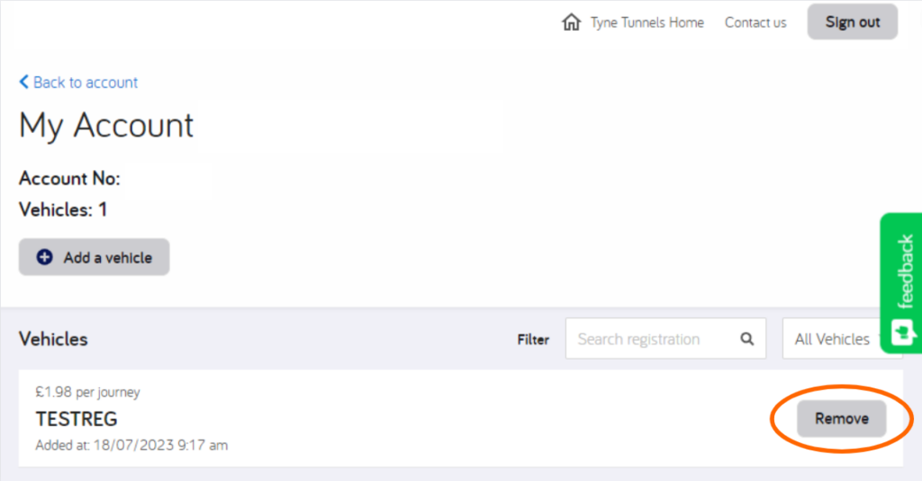 How to Add a Vehicle Registration to Your Account - Tyne Tunnel 2