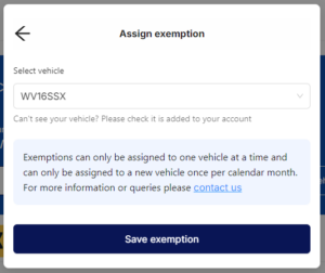 How to add or change a vehicle on your Blue Badge exemption - Tyne Tunnel 2